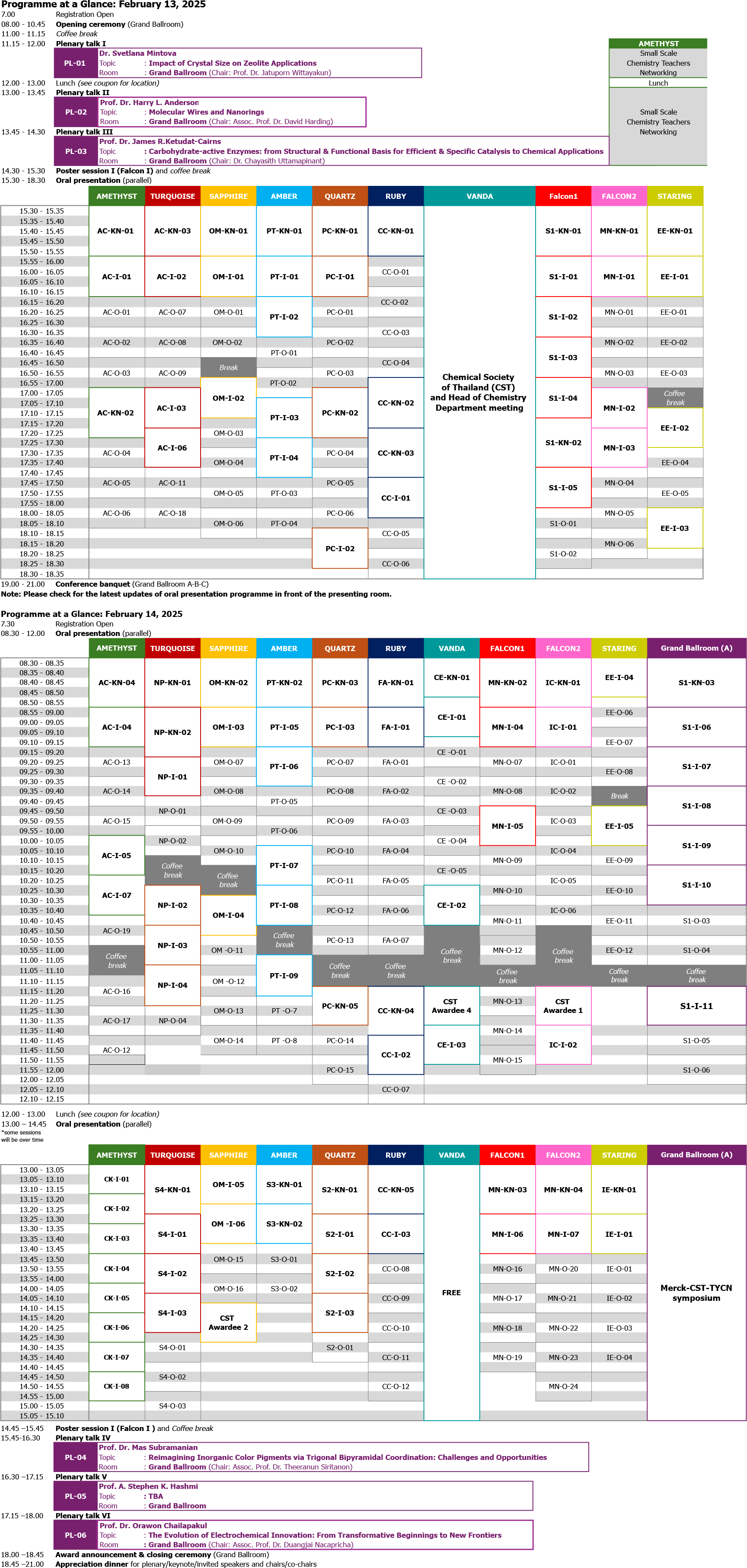 Program at a Glance - The Pure and Applied Chemistry International ...